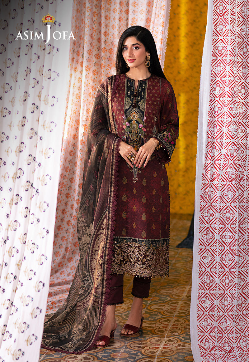 Asim Jofa Aira Summer Prints Ajar-19 Embroidered Lawn 3 Pcs – Shomi ...