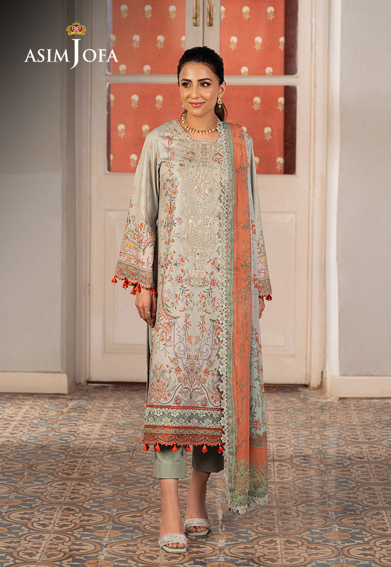 Asim Jofa Aira Summer Prints Ajar-02 Embroidered Jacquard 3 Pcs – Shomi ...