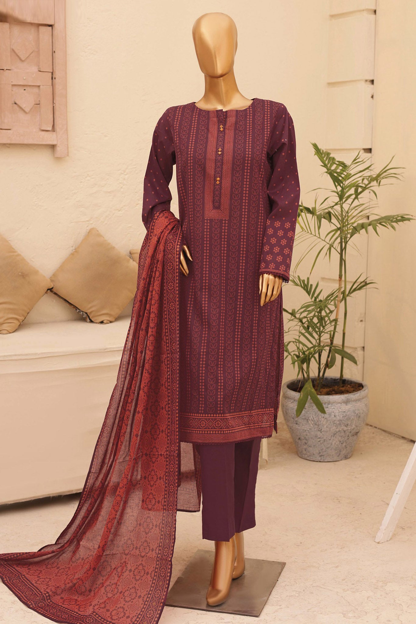 HZ Unstitched 3 Piece Chunri Printed Lawn Collection'2024-CPC-103-A ...