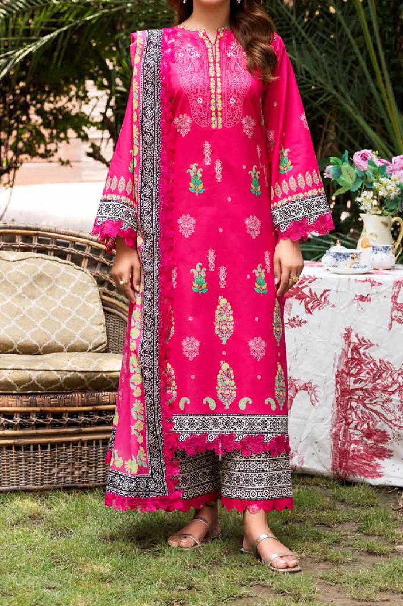 Range By Charizma Unstitched 3 Piece Emb Lawn Vol-03 Collection'2024-C ...
