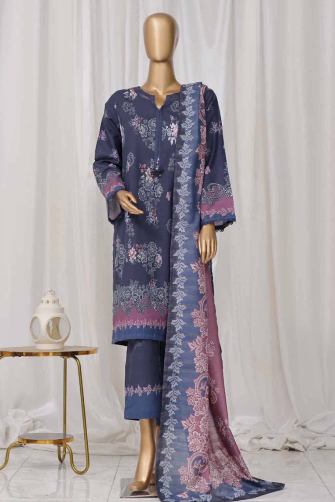 Sada Bahar Stitched 3 Piece Printed Khaddar Vol-02 Collection'2024-D-1 ...