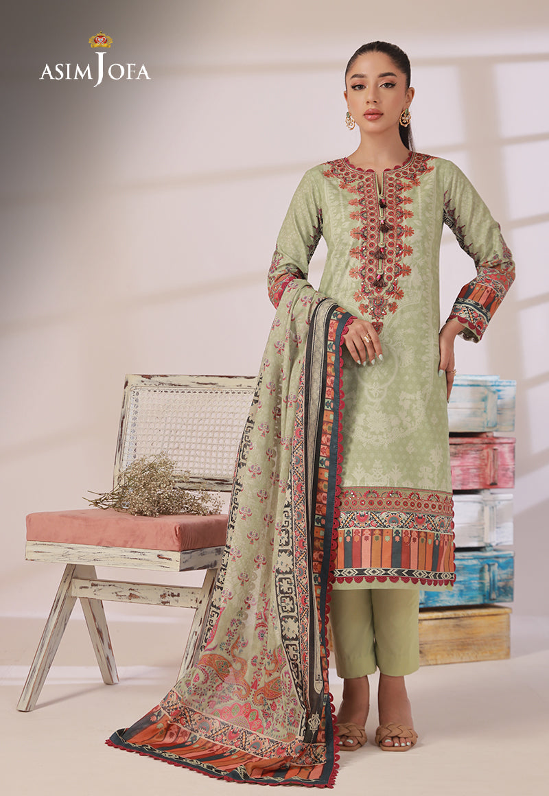 Asim Jofa AJ Basic Print Collection '23 Ajbp-01 Embroidered Cambric 3 ...