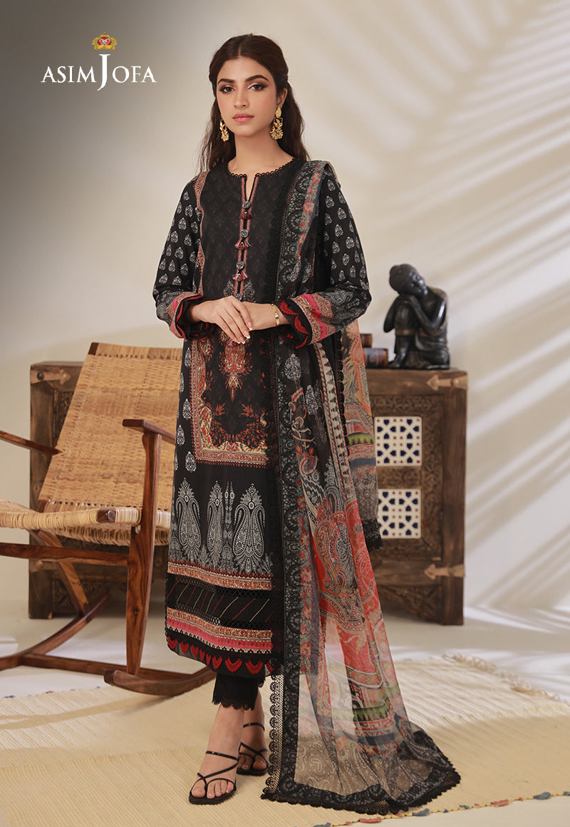 Asim Jofa AJ Basic Print Collection '23 Ajbp-17 Printed Cambric 3 Pcs ...